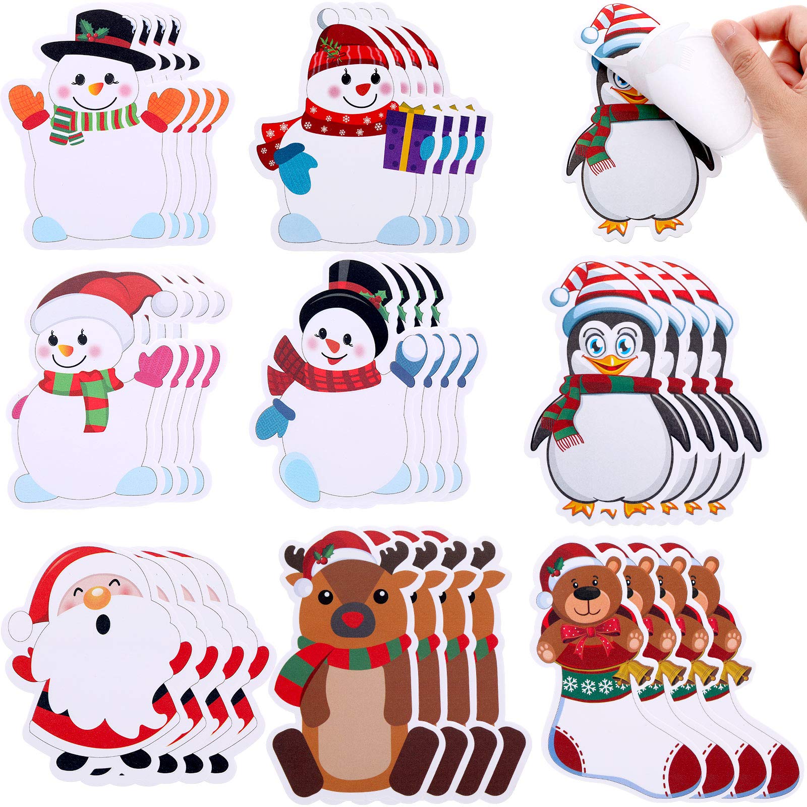 32 Pieces Christmas Notepad Winter Theme Self Sticky Notes Holiday Memo ...