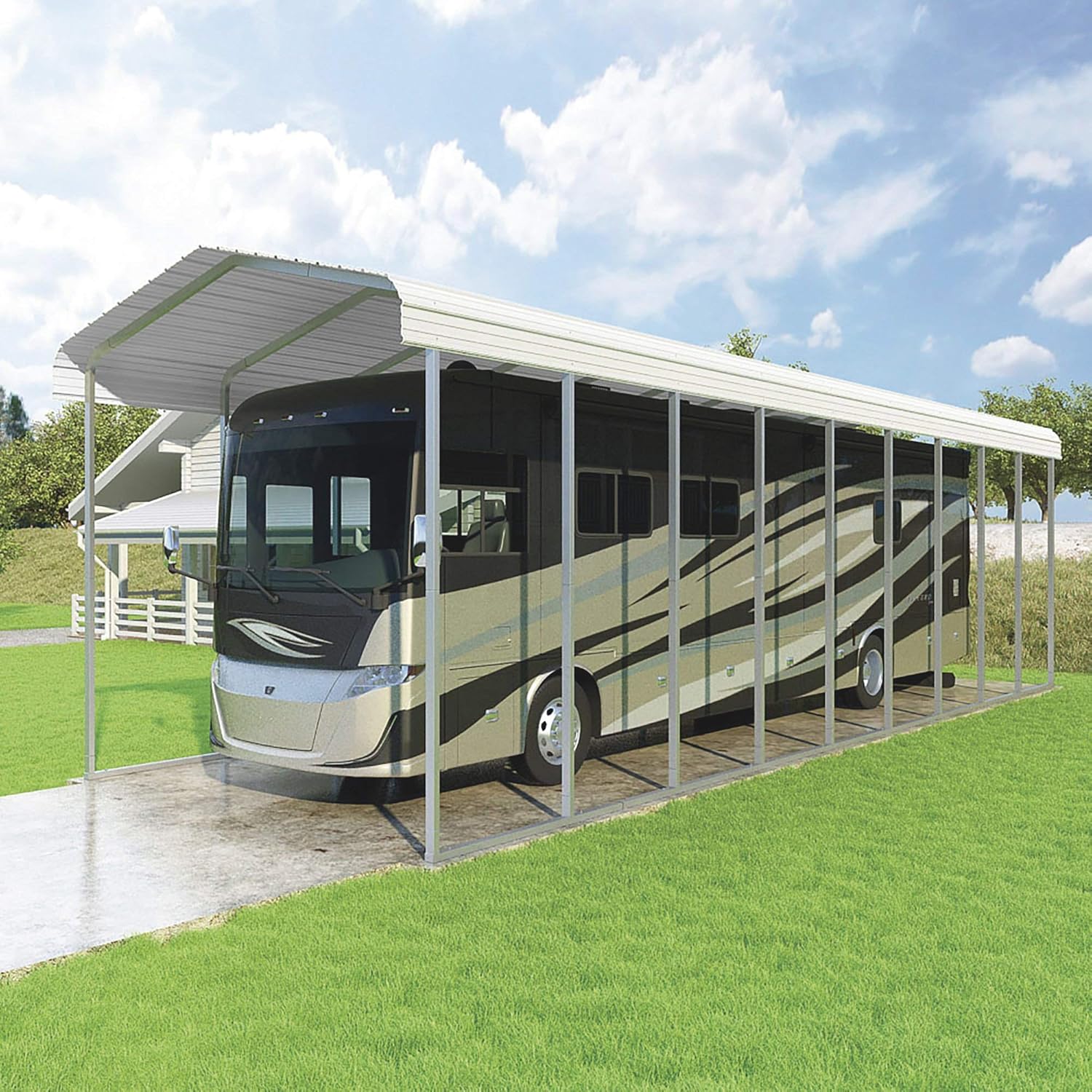 Amazon.com: VersaTube RV Storage Shelter - 42 1/2ft.L x 14ft.W x 12 1 ...