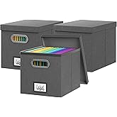 Amazon.com: GRSQYS 3 Pack File Storage Box with Lid File Boxes for ...
