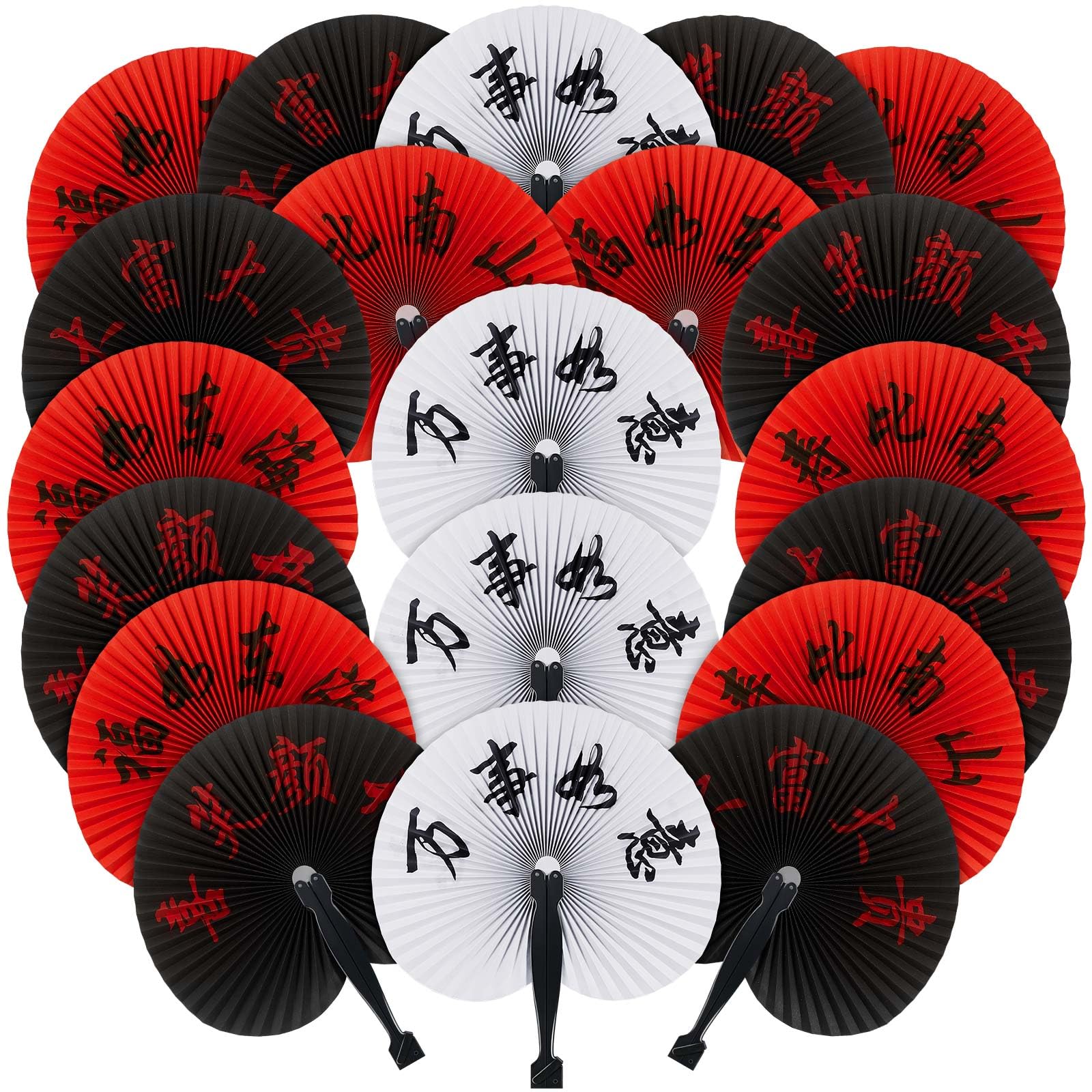 20 Pieces Chinese New Year Fans Chinese Character Folding Fan Oriental ...