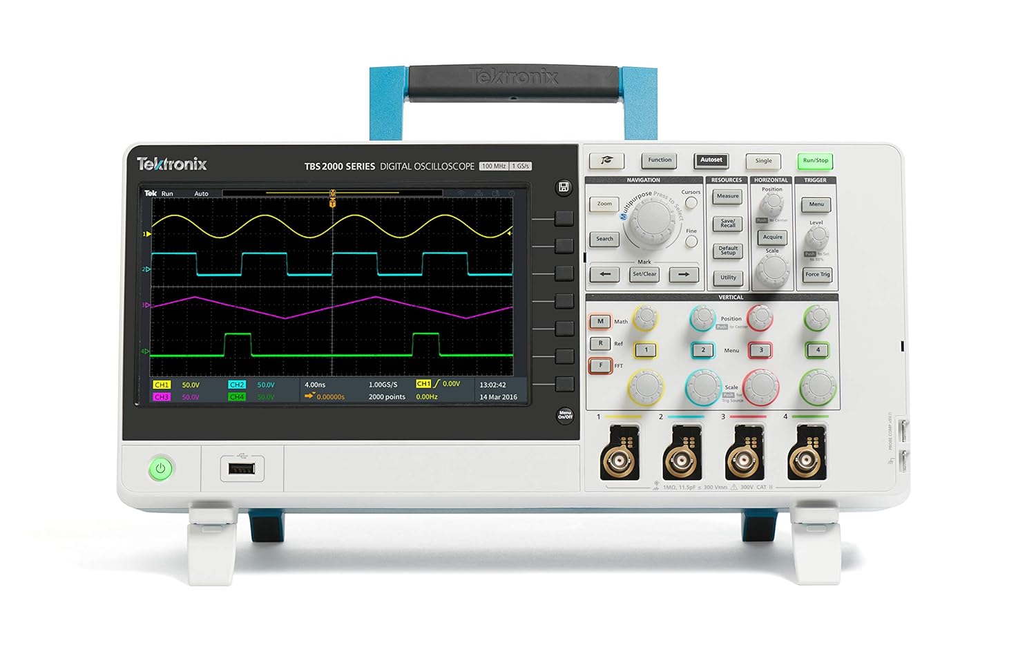 Tektronix TBS2104 Digital Storage Oscilloscope, 100 MHz bandwidth, 1GS/S sample rate, 4 channel ...
