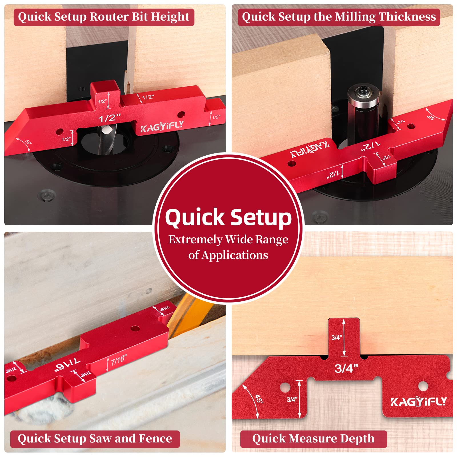 Mua Setup Blocks Woodworking, 14pcs Aluminum Setup Blocks Height Gauge ...