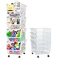 Amazon.com: TidyFriend Stackable Storage Bins Open Front Clear, 4 Pack ...
