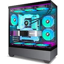 Mid Tower Pc Case AMANSON PC Case - 9 ARGB Fans Pre-installed, ATX Mid ...