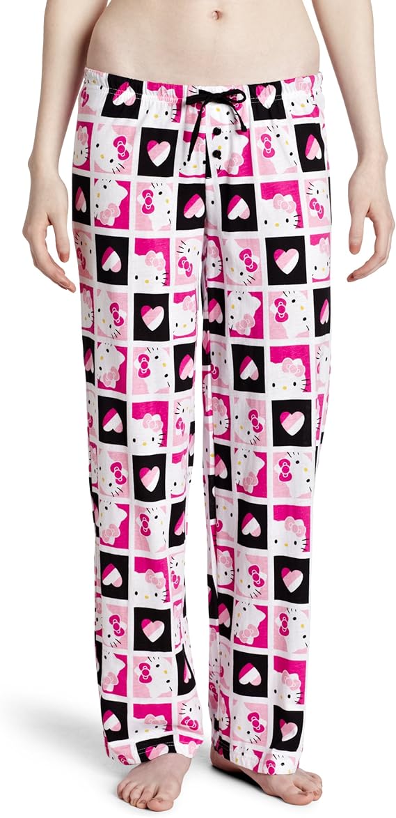 Amazon.com: Hello Kitty Teen-girlswomen's Block Kitty Print Pant: Clothing