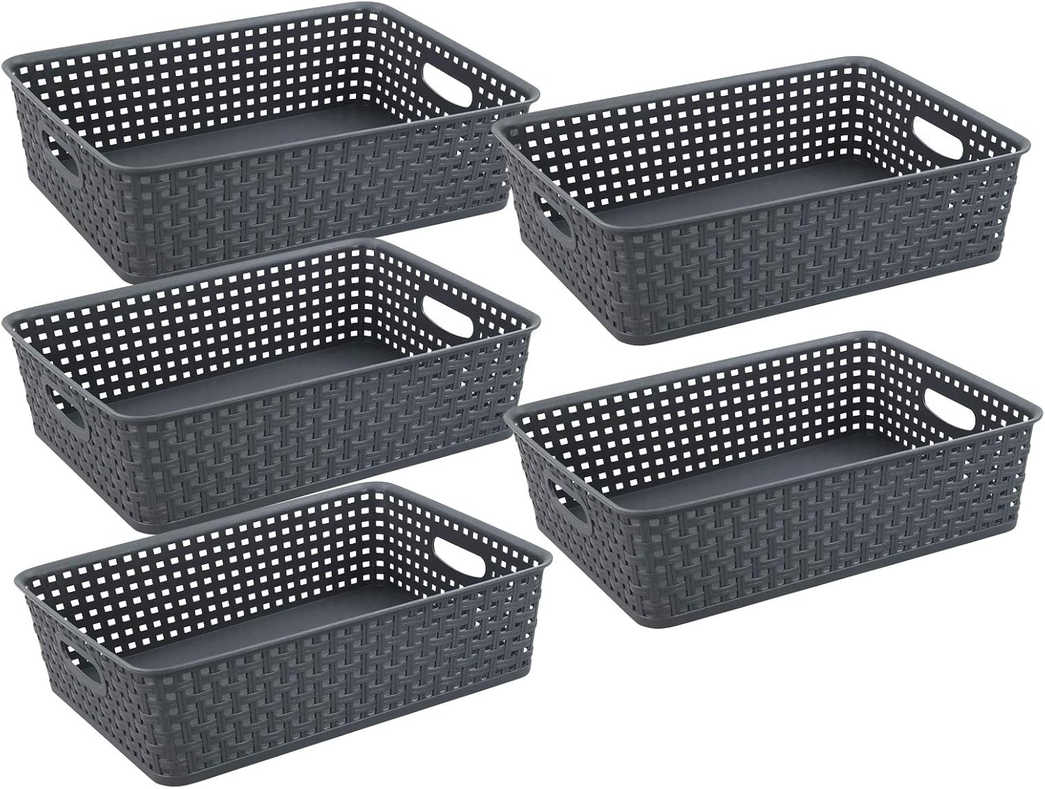 Amazon.com: Readsky 5 Packs Plastic Shallow Basket, Office Supply ...
