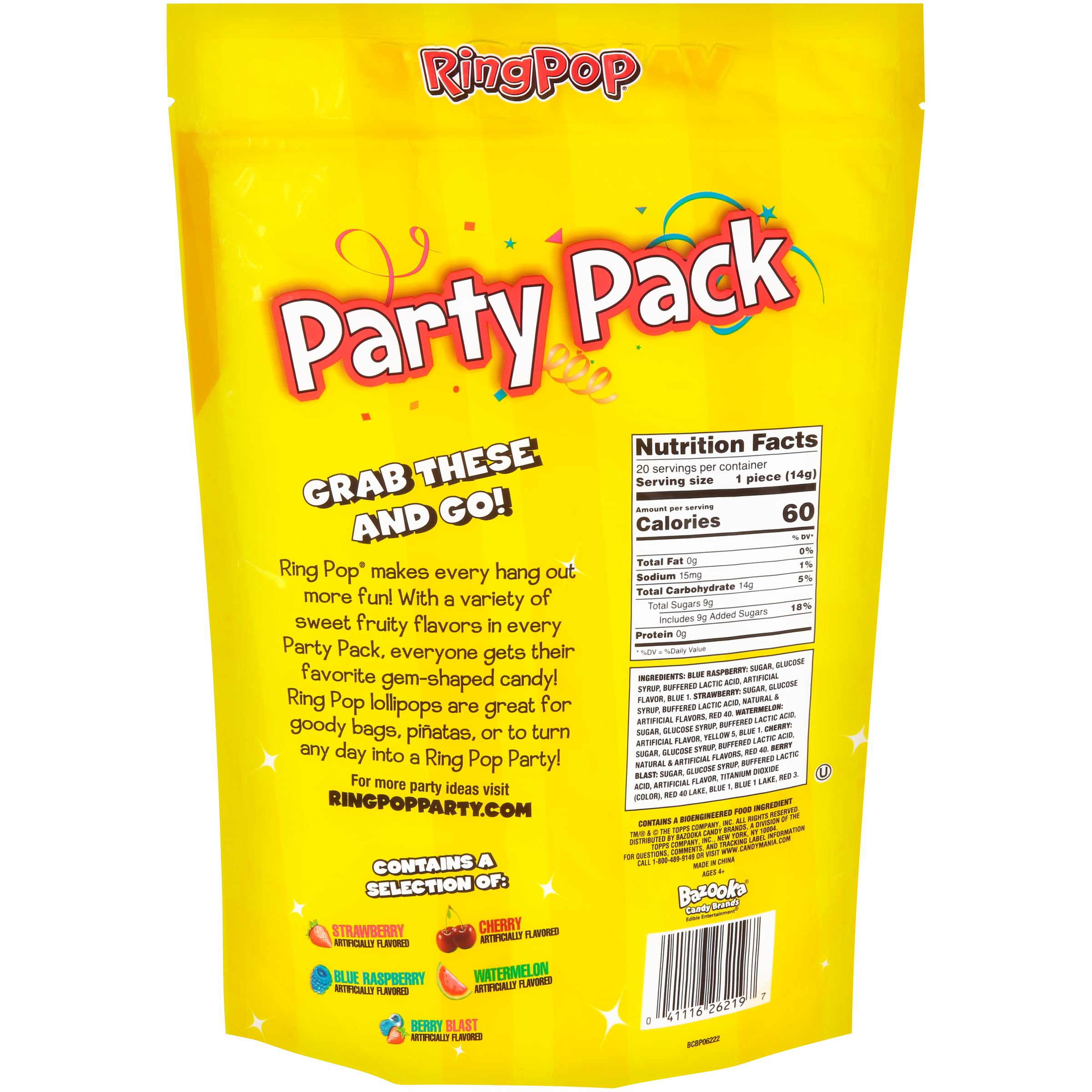 Mua Ring Pop Bulk Candy Lollipop Variety Party Pack – 20 Count ...