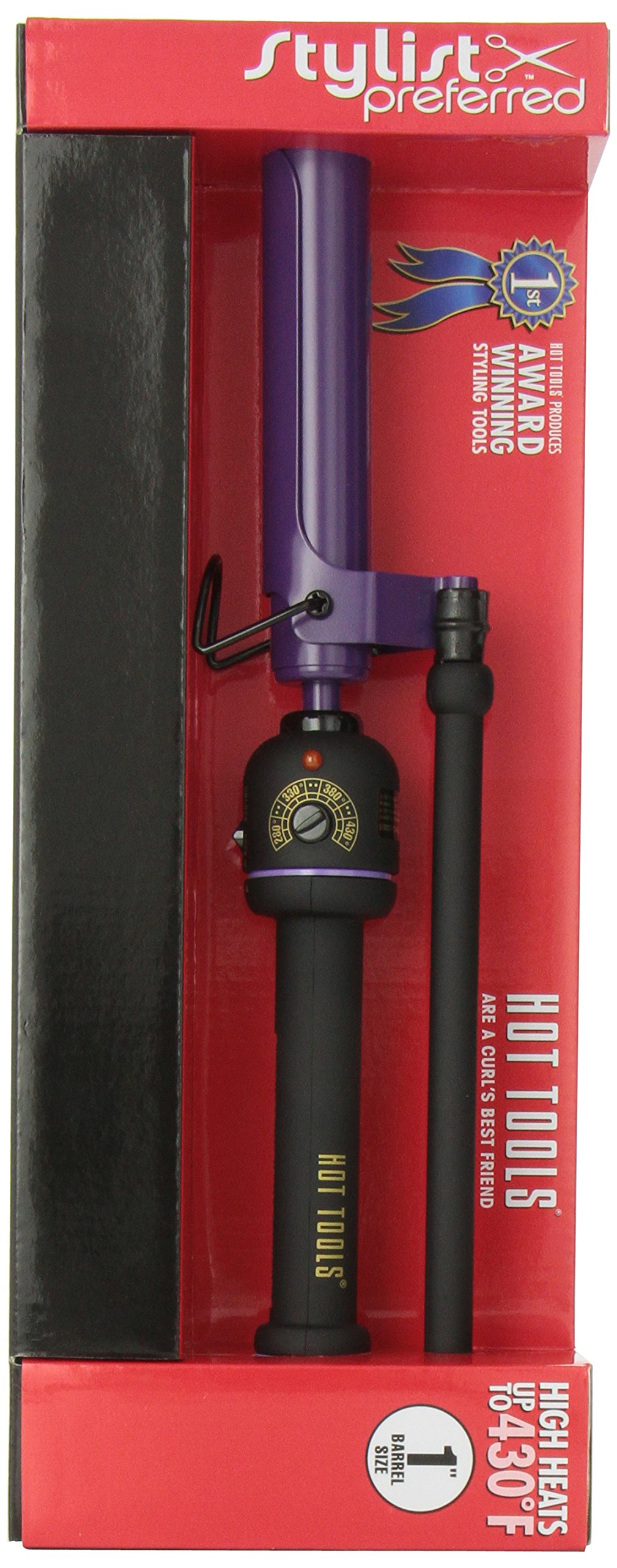 HOT TOOLS 2108 Nano Ceramic Marcel Curling Iron, Black/Purple, 1 Inch ...