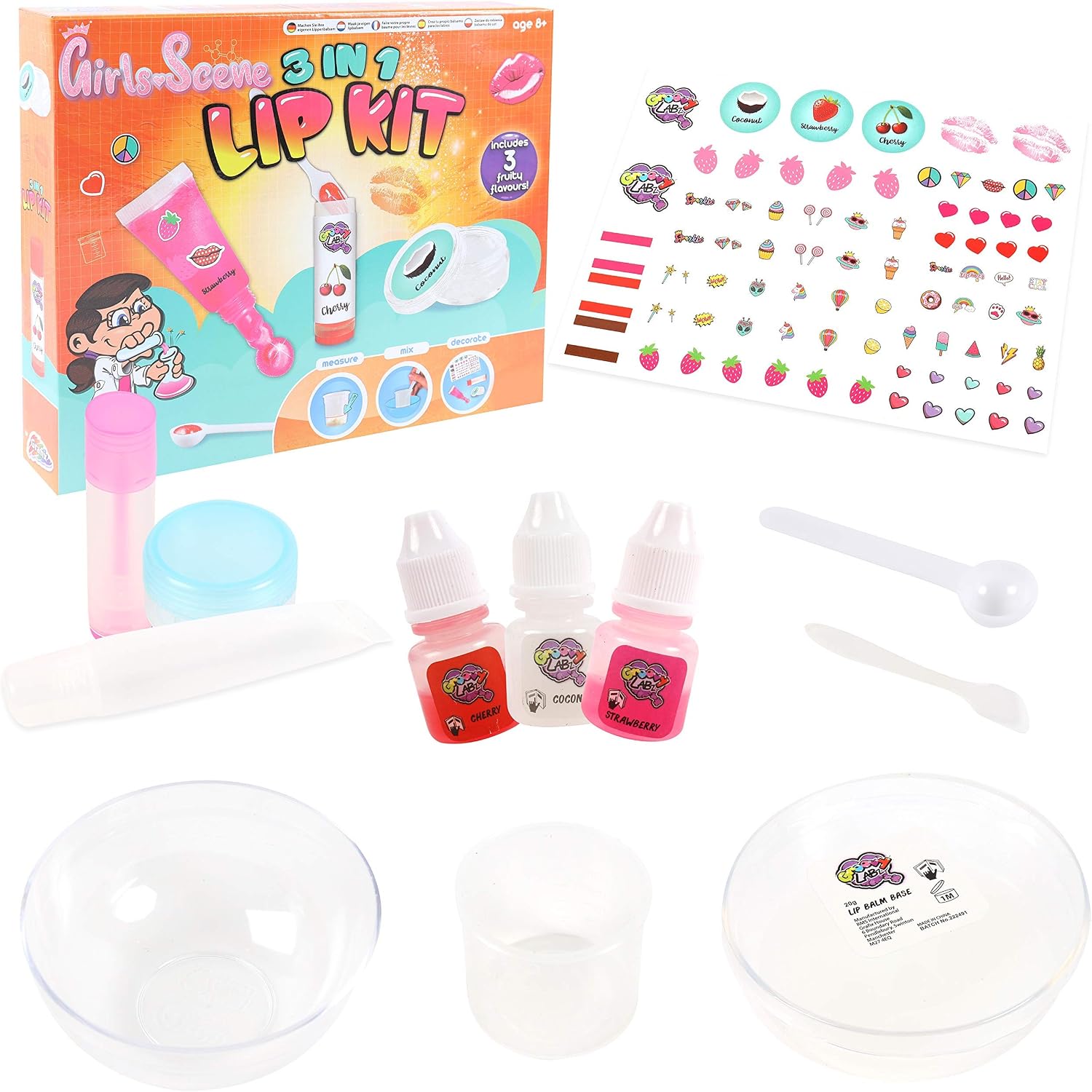Laeto Girls Scene 3 In 1 Make Your Own Lip Balm And Lip Gloss Kit For ...