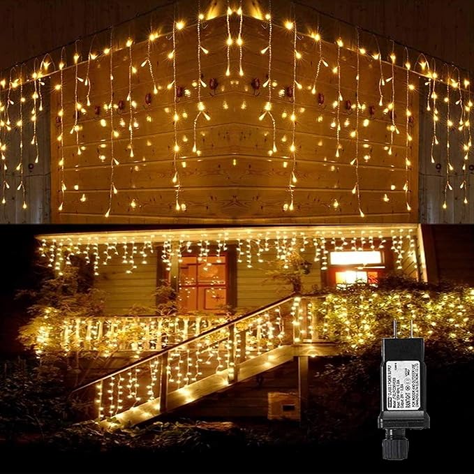 Amazon.com : LED Icicle Lights Outdoor, 32.8ft 400 LED Icicle Christmas ...