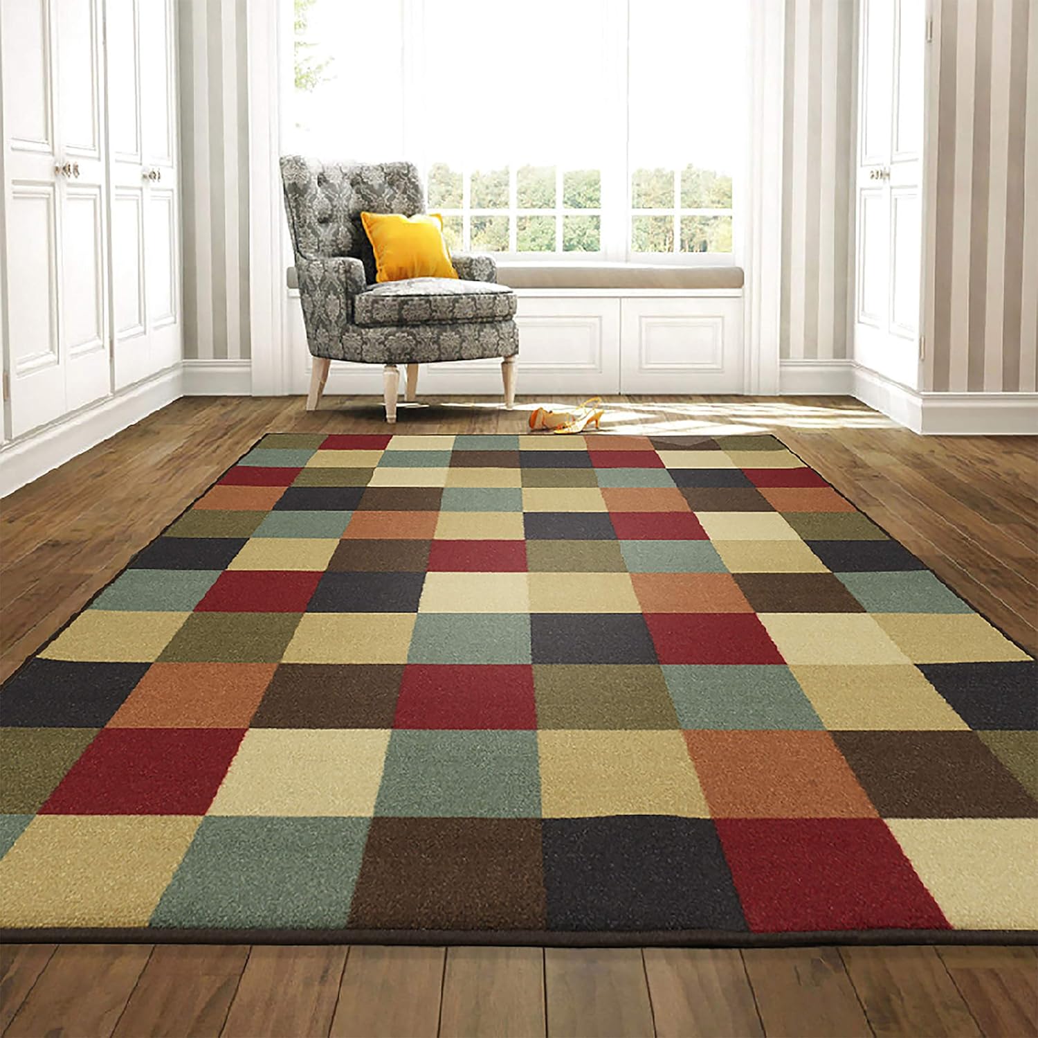 Ottomanson Ottohome Contemporary Checkered Design Modern Area Rug with ...