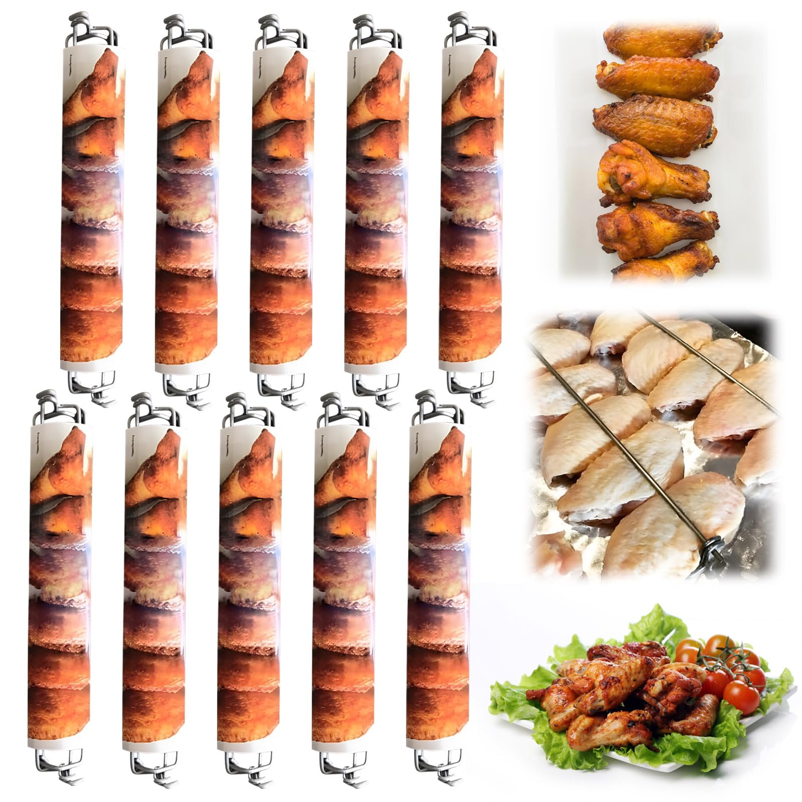 Gohere Wing Rails for Grilling Chicken Wings Skewers Leg Rack for Grill ...