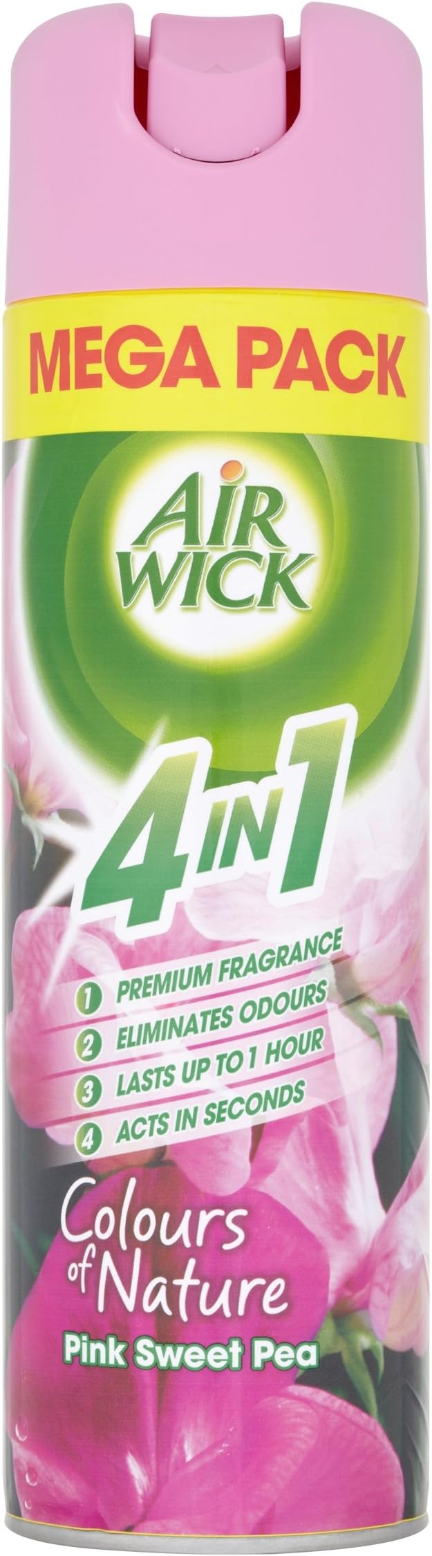 Air Wick Four-in-One Mega Value Pink Sweet Pea Aerosol 500 ml (Pack of ...