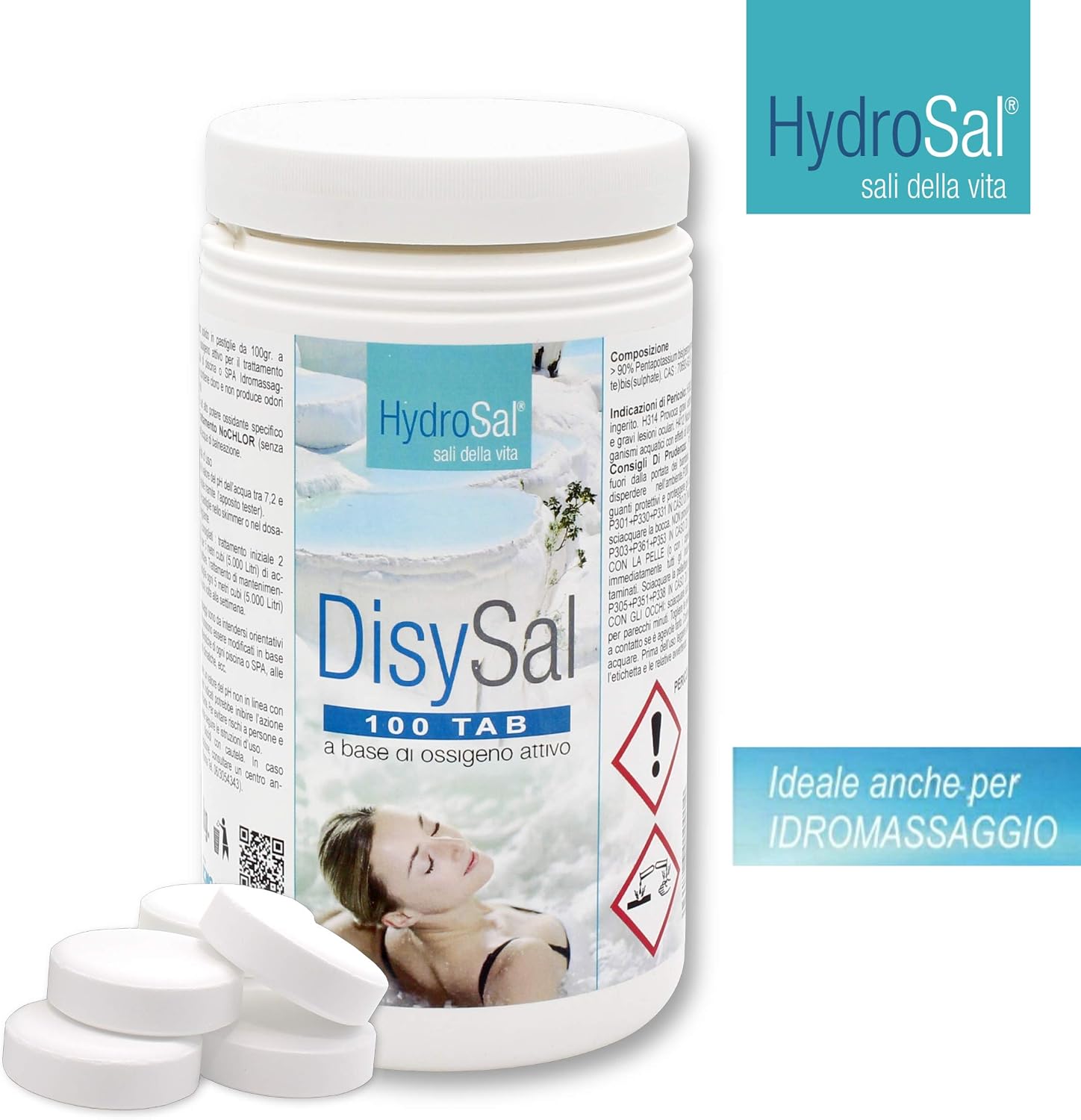 hydrosal DisySal 100 Tab 1Kg Ossigeno Attivo in pastiglie da 100gr ...