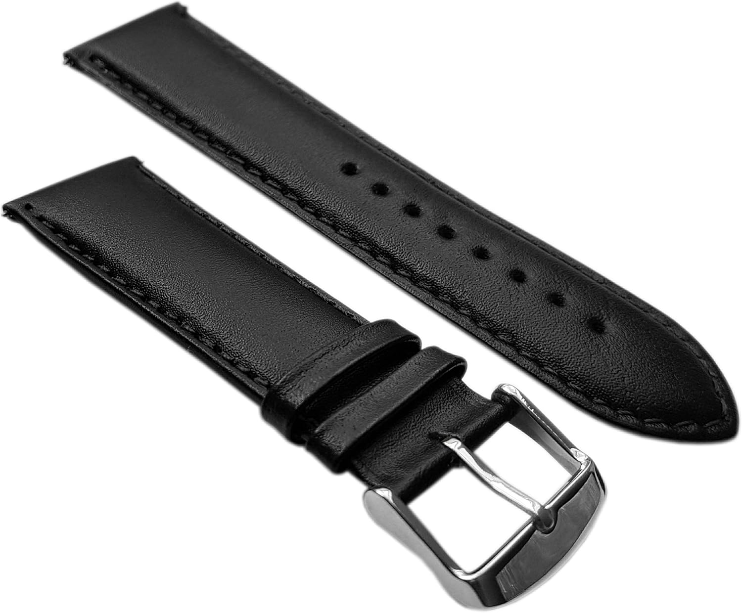 Uhrenarmband für Herren, 20 mm, aus echtem genarbtem Kalbsleder ...