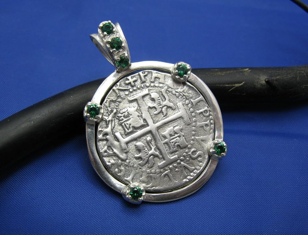 Amazon.com: Nautical Sterling Silver Embellished Shipwreck "4 Reale ...
