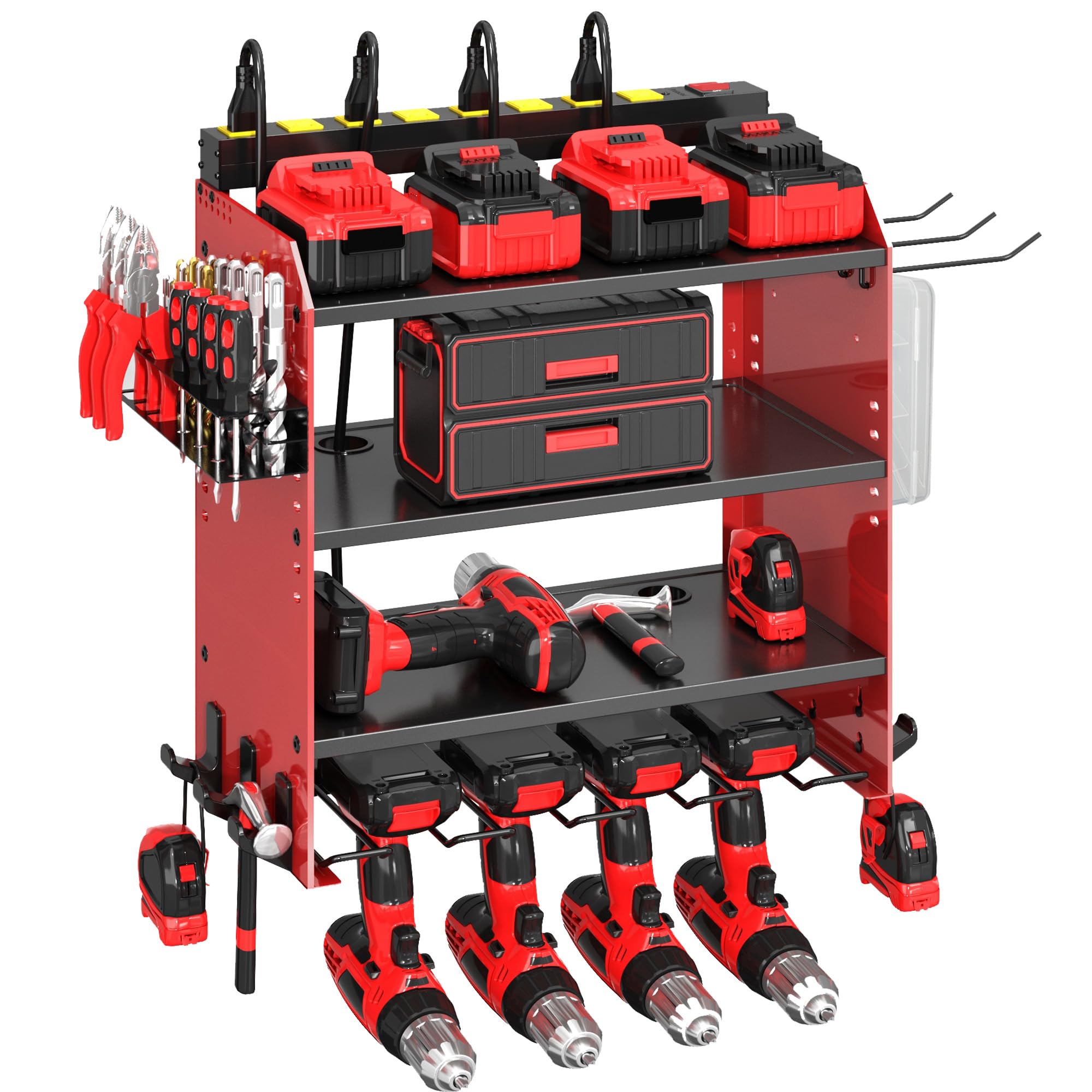 CFMASTER Power Tool Organizer Wall Mount with Charging Station - Heavy ...