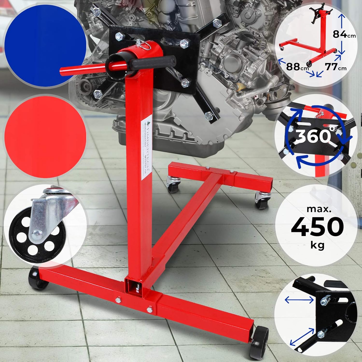 TIMBERTECH Engine Support Stand - Max. loading capacity 450kg (992lbs ...