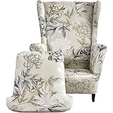 Amazon.com: CRFATOP Wingback Chair Covers 2 Pieces Stretch Printed Wing ...