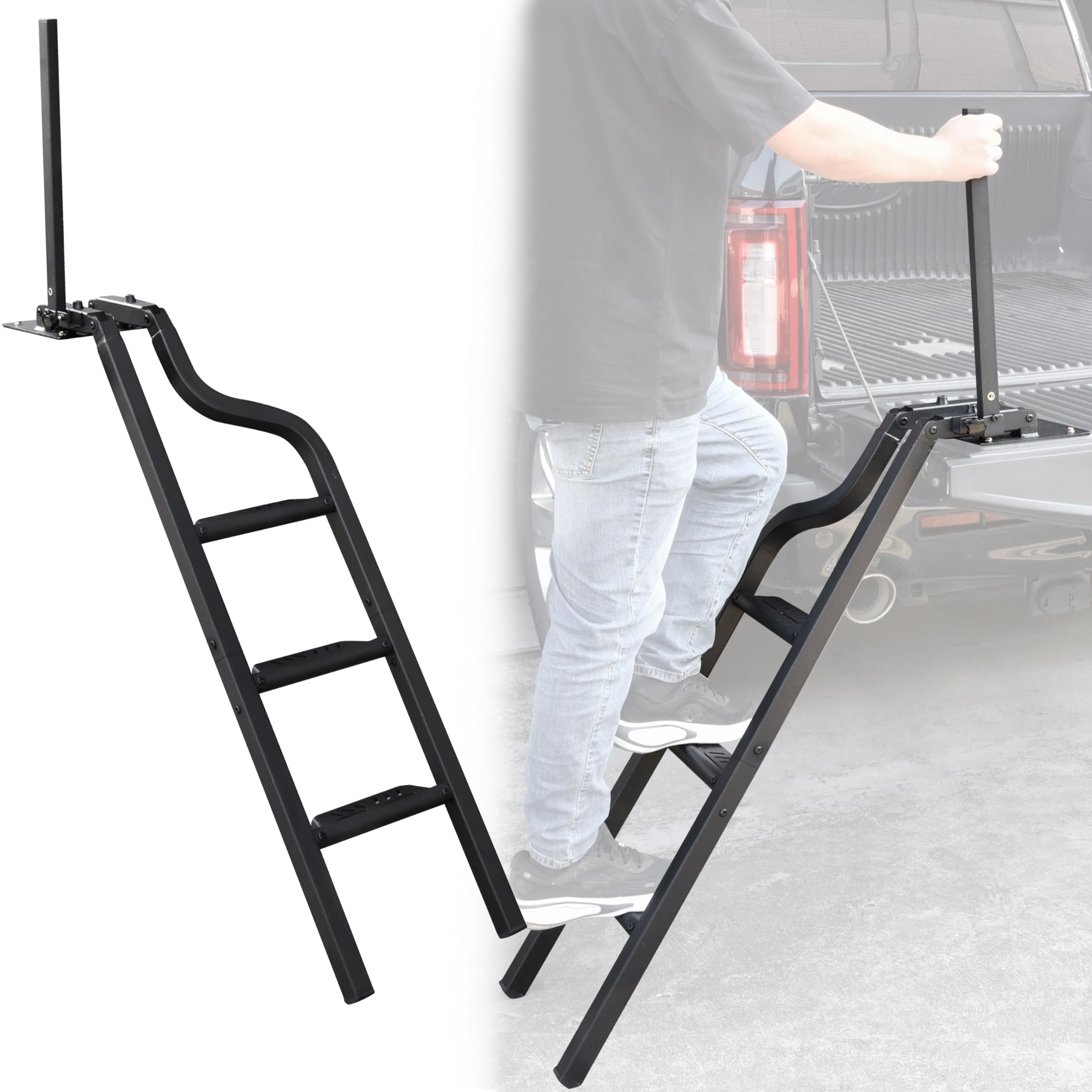 POKIAUTO Universal Heavy Duty Pickup Truck Tailgate Ladder with ...