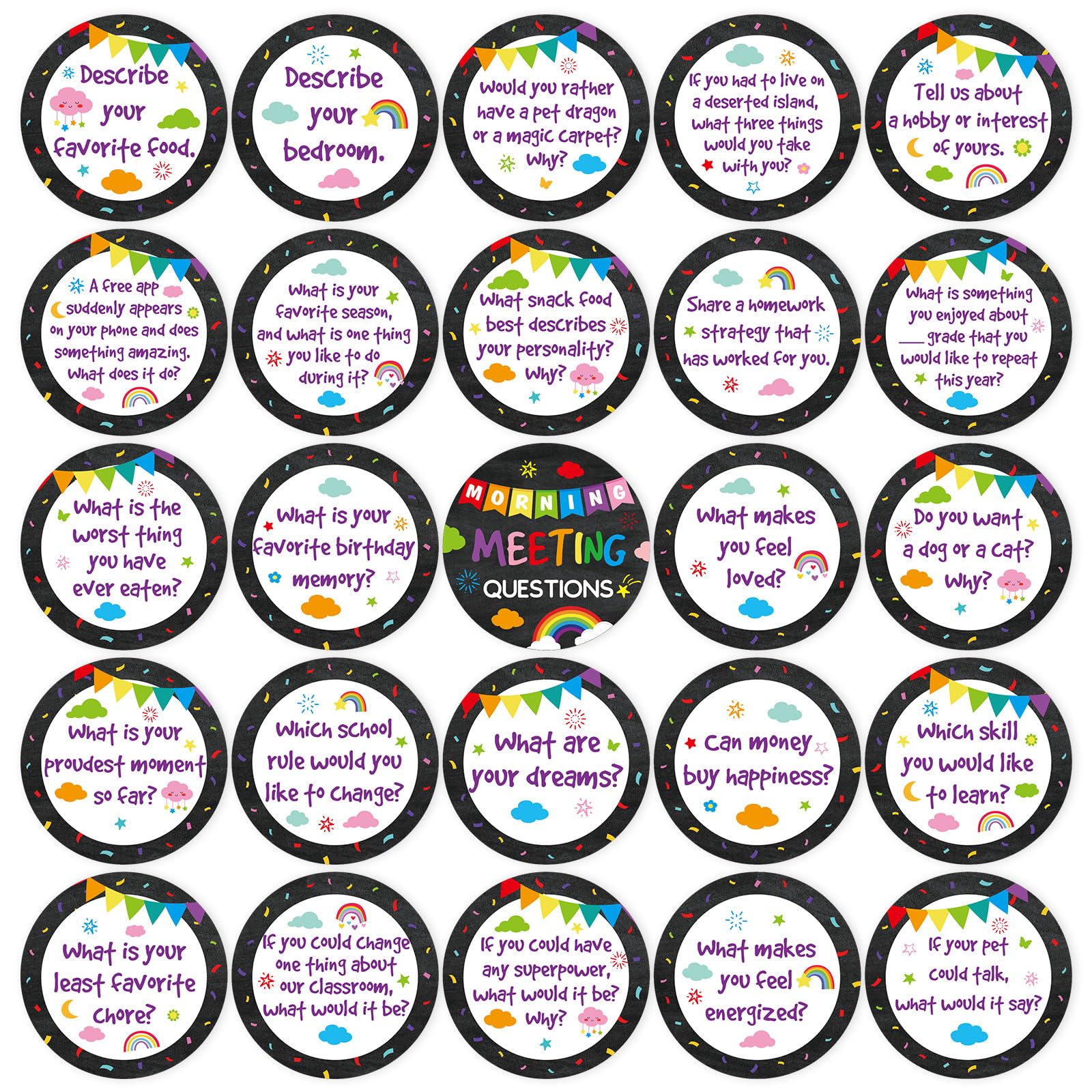 Mua 50 Morning Meeting Chips Questions Cards for Students, Classroom ...