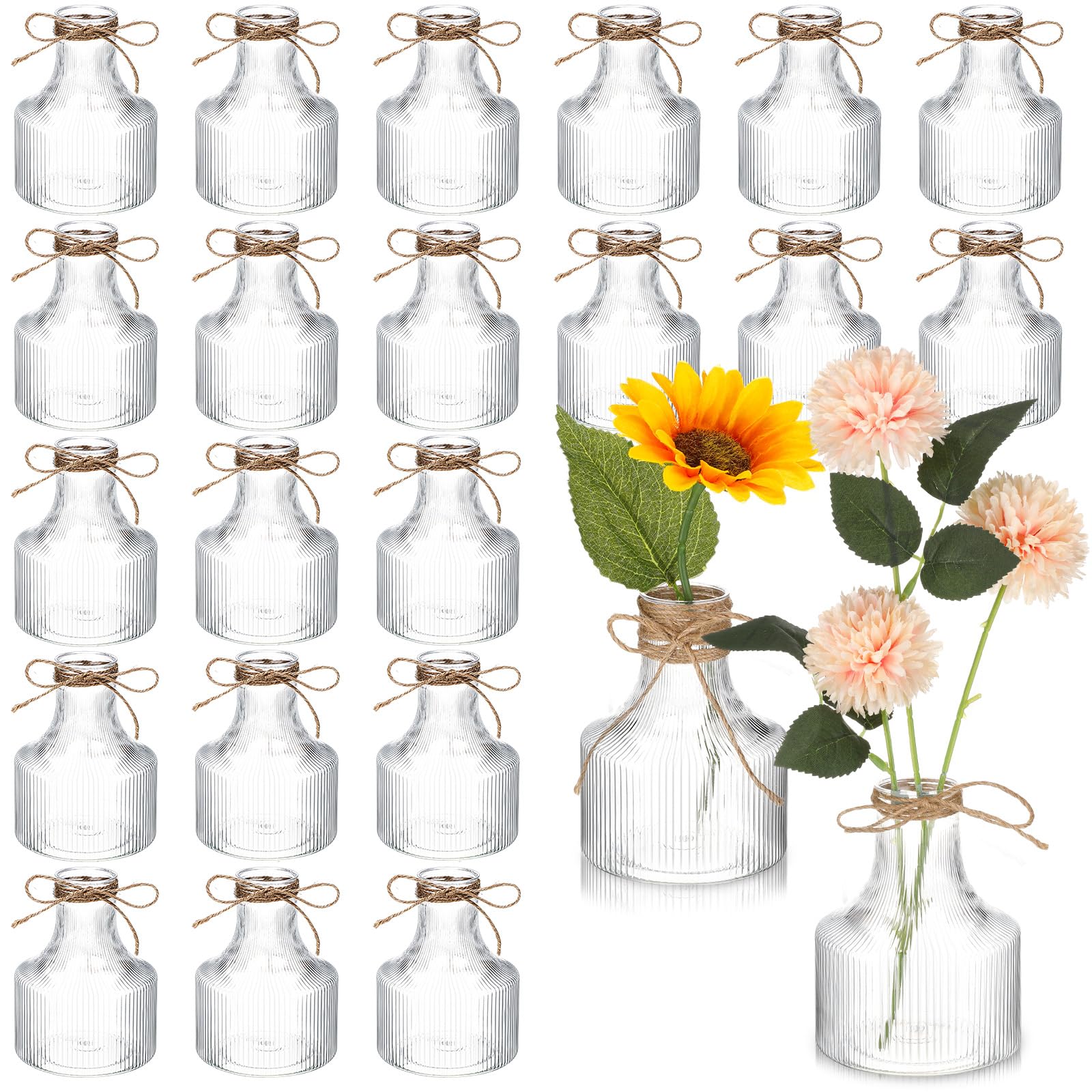Bokon 24 Pack Small Plastic Bud Vases for Centerpieces Plastic Vases ...
