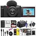 Amazon.com : Sony ZV-1F Vlogging Camera Black ZV1F/B, Case, 64GB Card, NP-BX1 Battery, Card ...