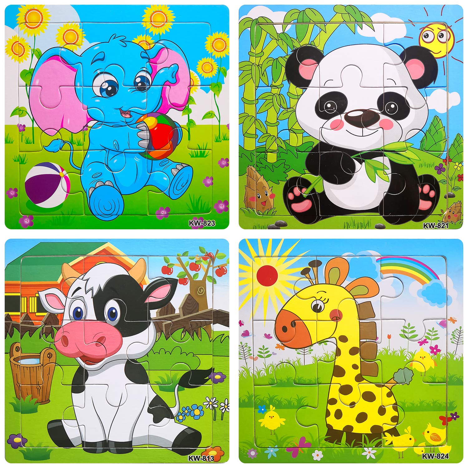 Buy Wooden Jigsaw Puzzles Set For Kids Age 2 5 Year Old Animals