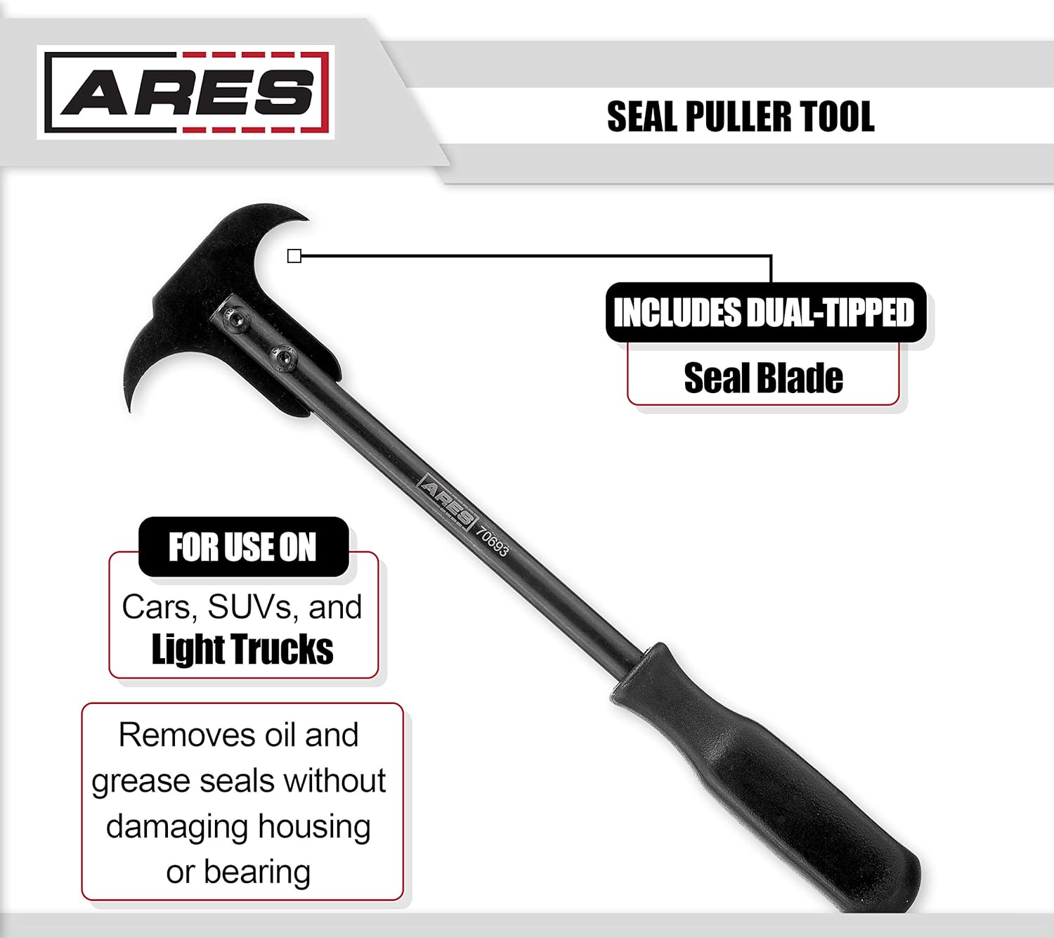 big sale ARES 70693 | Seal Puller with Dual Hook Tip Design | Remove Oil and Grease Seals on ...