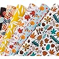 Amazon.com: WRAPAHOLIC Wrapping Paper Sheet - Maple Leaf and Pumpkin ...