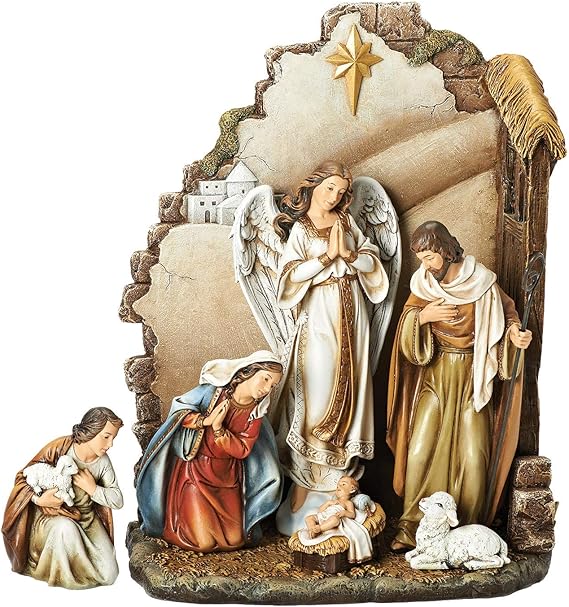 Amazon.com: Joseph's Studio by Roman - 7-Piece Nativity Set with Back ...