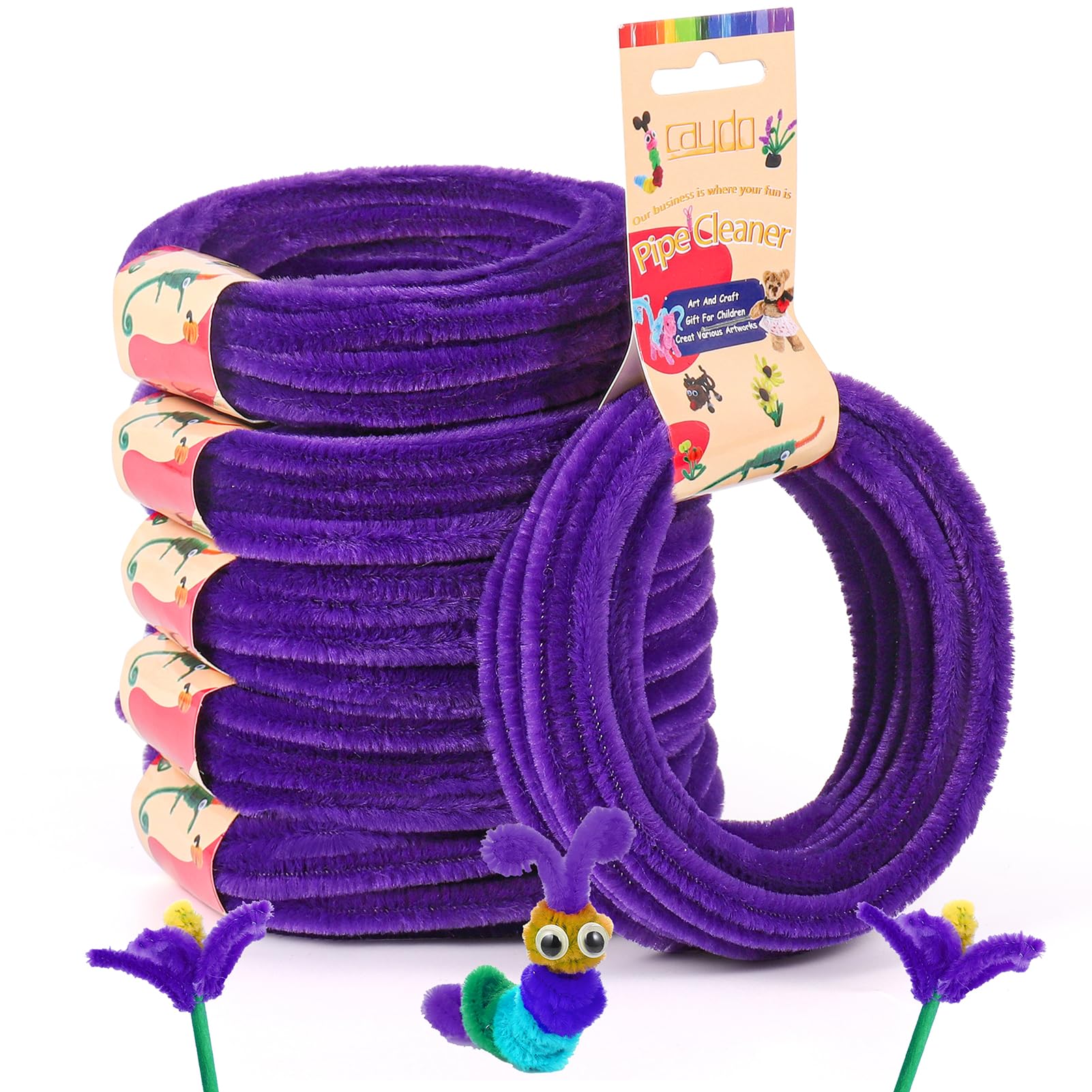 Mua Caydo Coil Pipe Cleaners Purple Pipe Cleaners Craft in 32.8FT ...