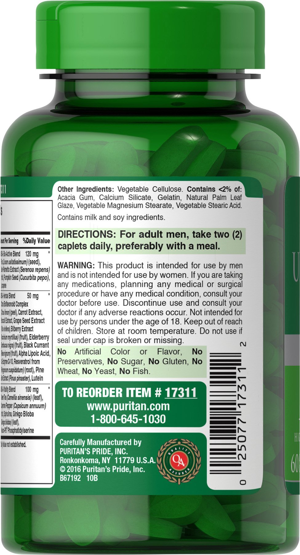 Mua High Potency Ultra Man 50 Plus Coated Caplets, 60 Count Puritan's ...