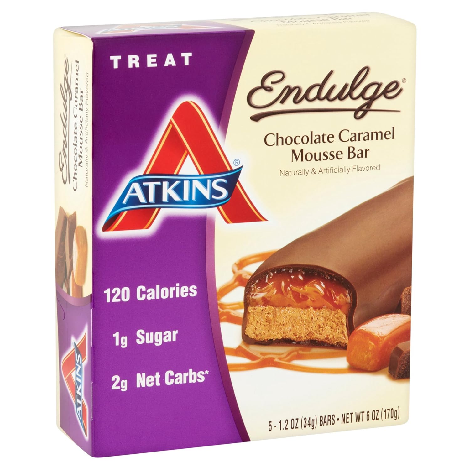 Amazon.com : Atkins Endulge Treat, Chocolate Caramel Mousse Bar, 1.2 ...