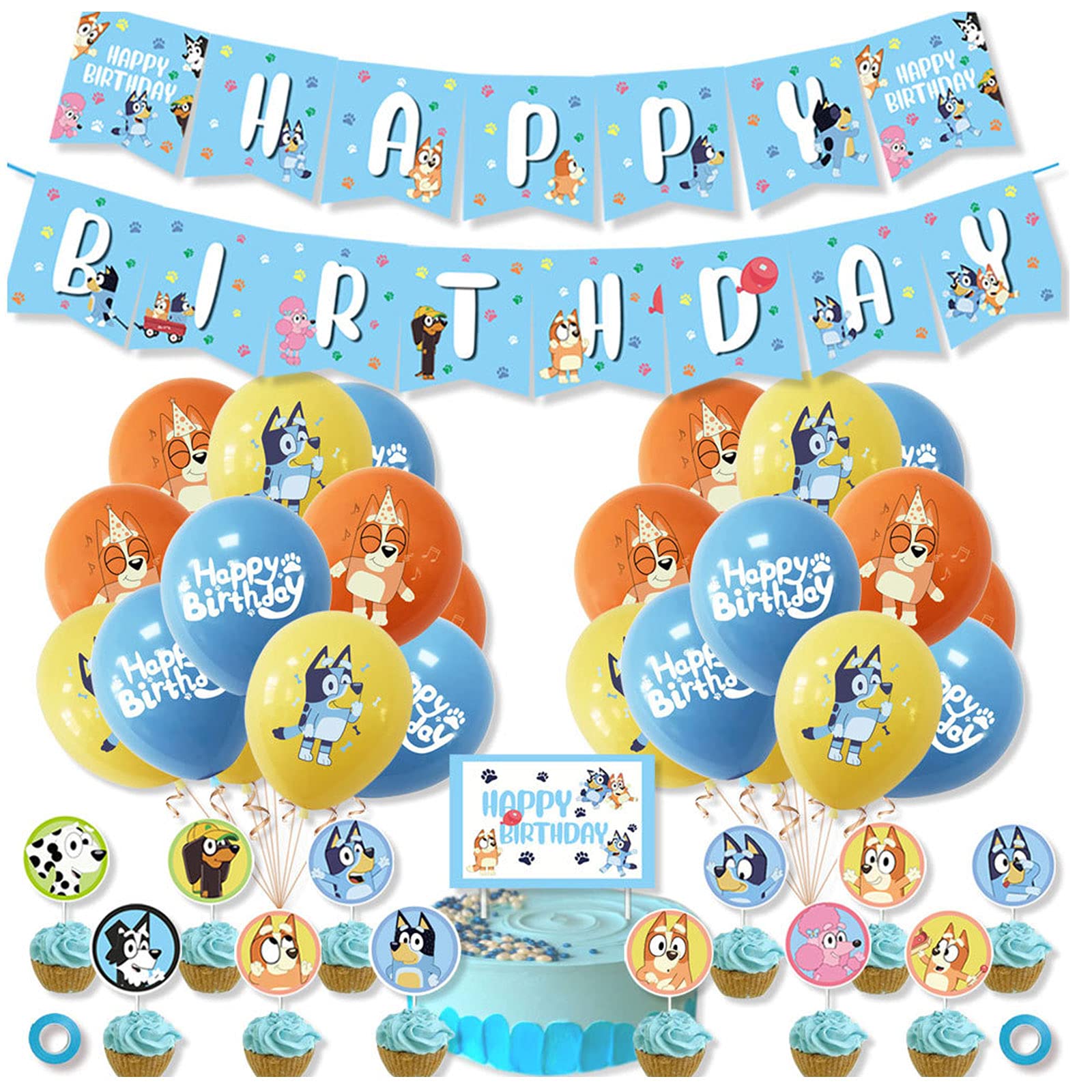Buy Bluey Themed Party Supplies Bluey Birthday Party Decorations ...