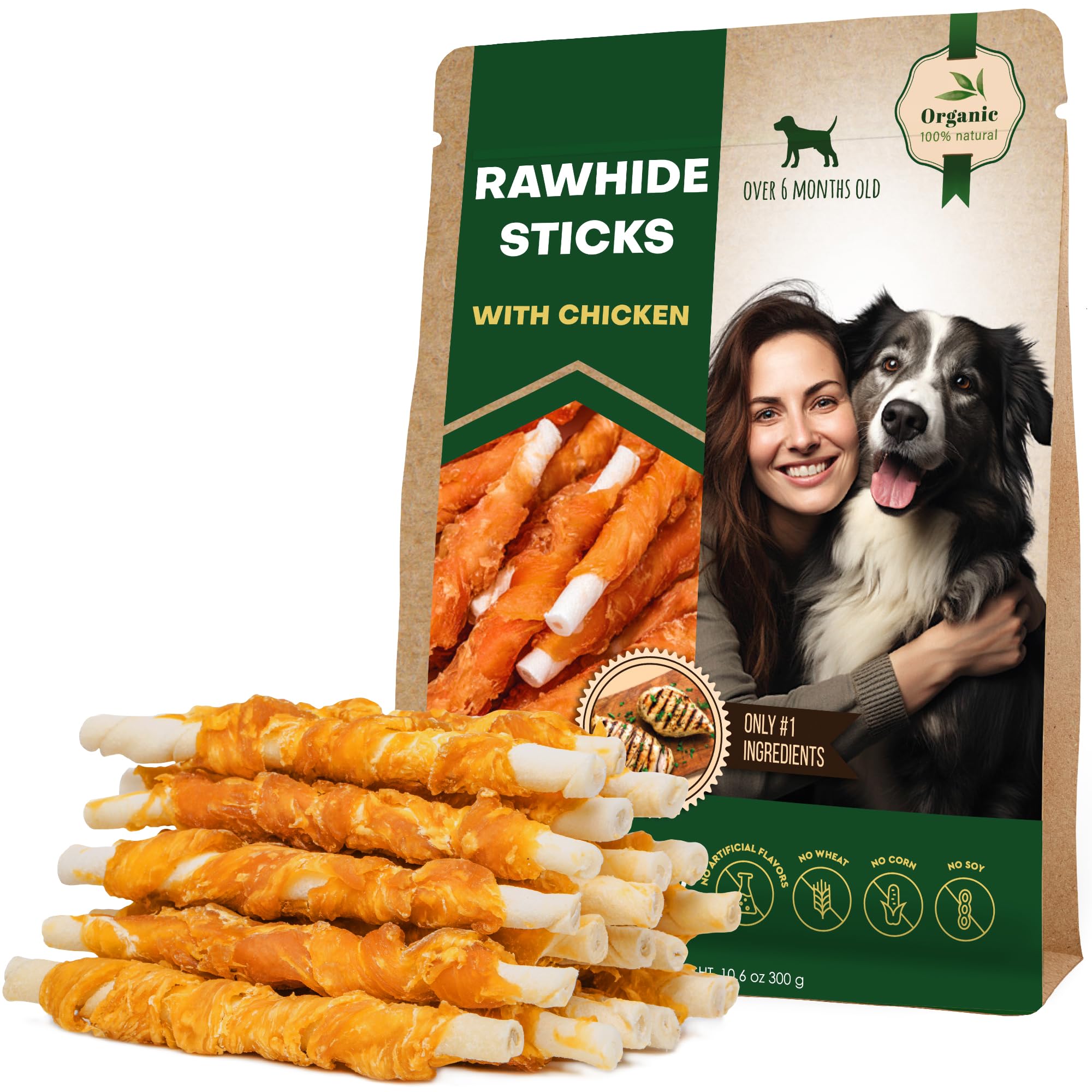 Mua Dog Rawhide Sticks Wrapped with Chicken & Pet Natural Chew Treats ...