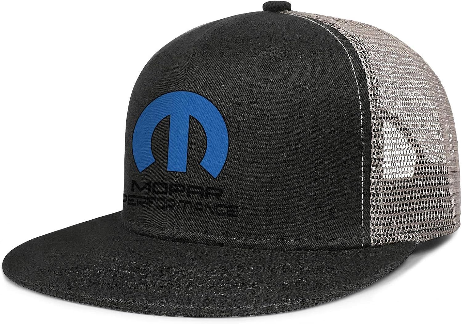 Adjustable Mesh Back Black Trucker Cap Mopar-High-Performance-Logo-Mens ...