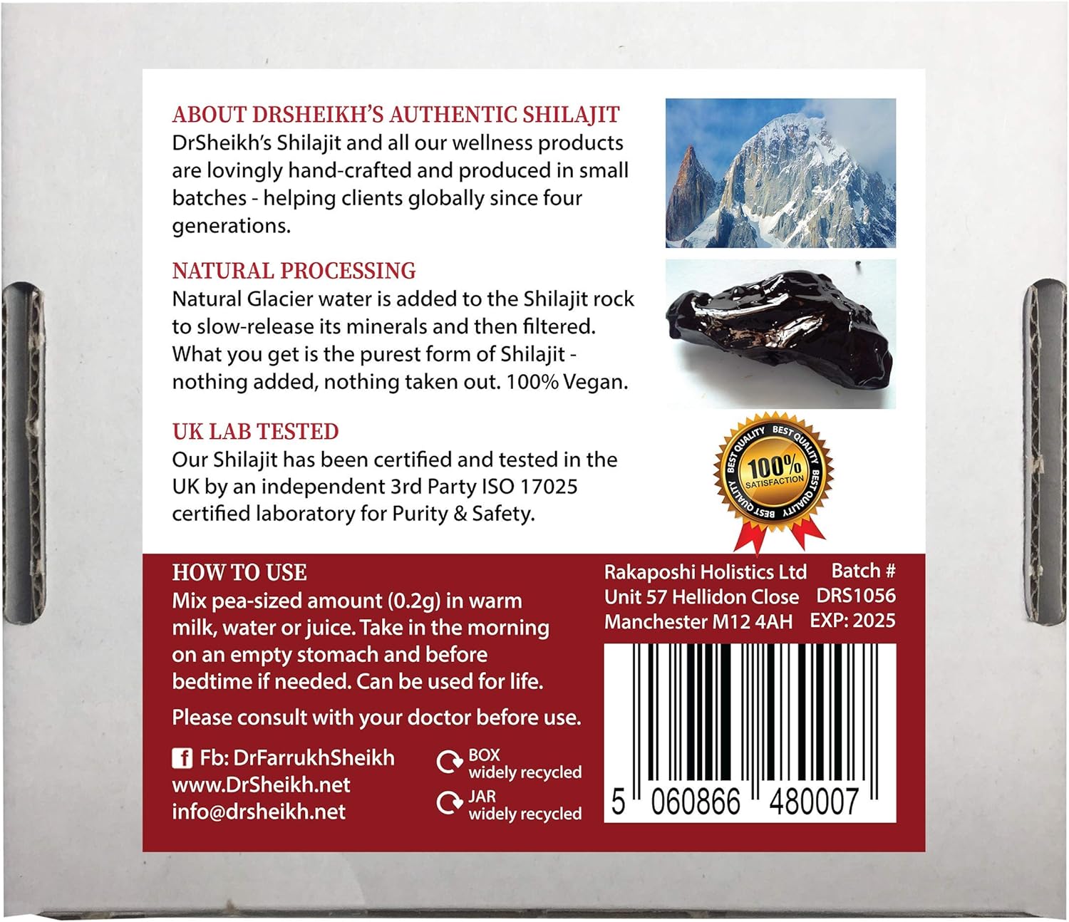 DrSheikh Pure Himalayan Shilajit. Natural Spring Water Purification ...
