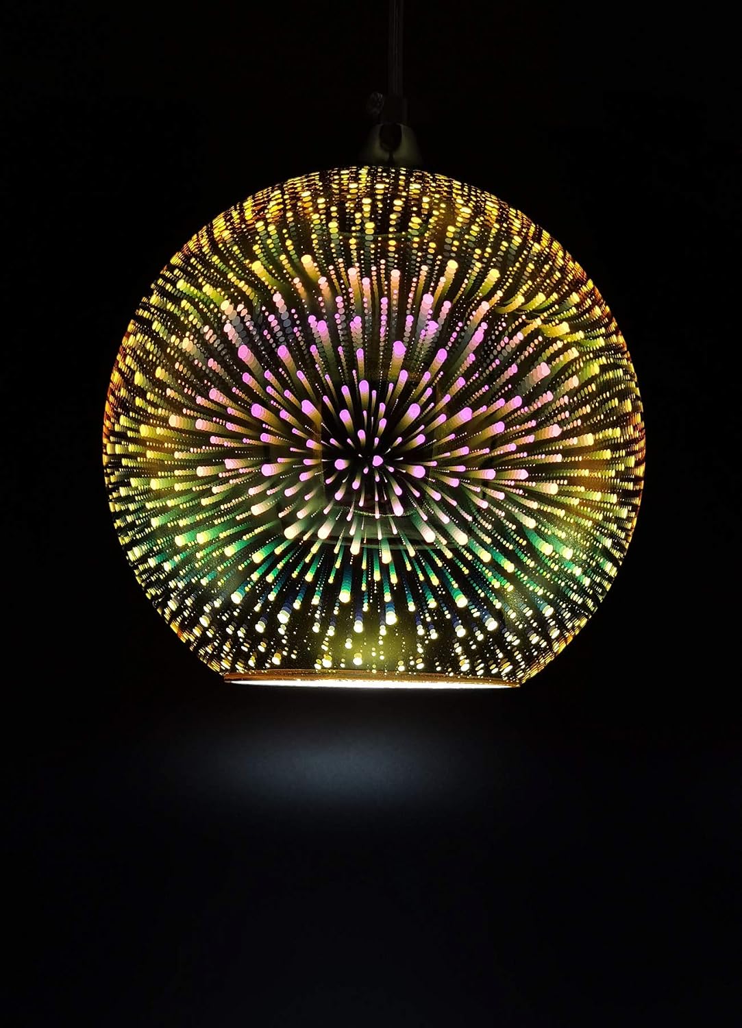 3D Colorful Chandelier LED Pendant Lights Mirror Glass Ball Firework ...