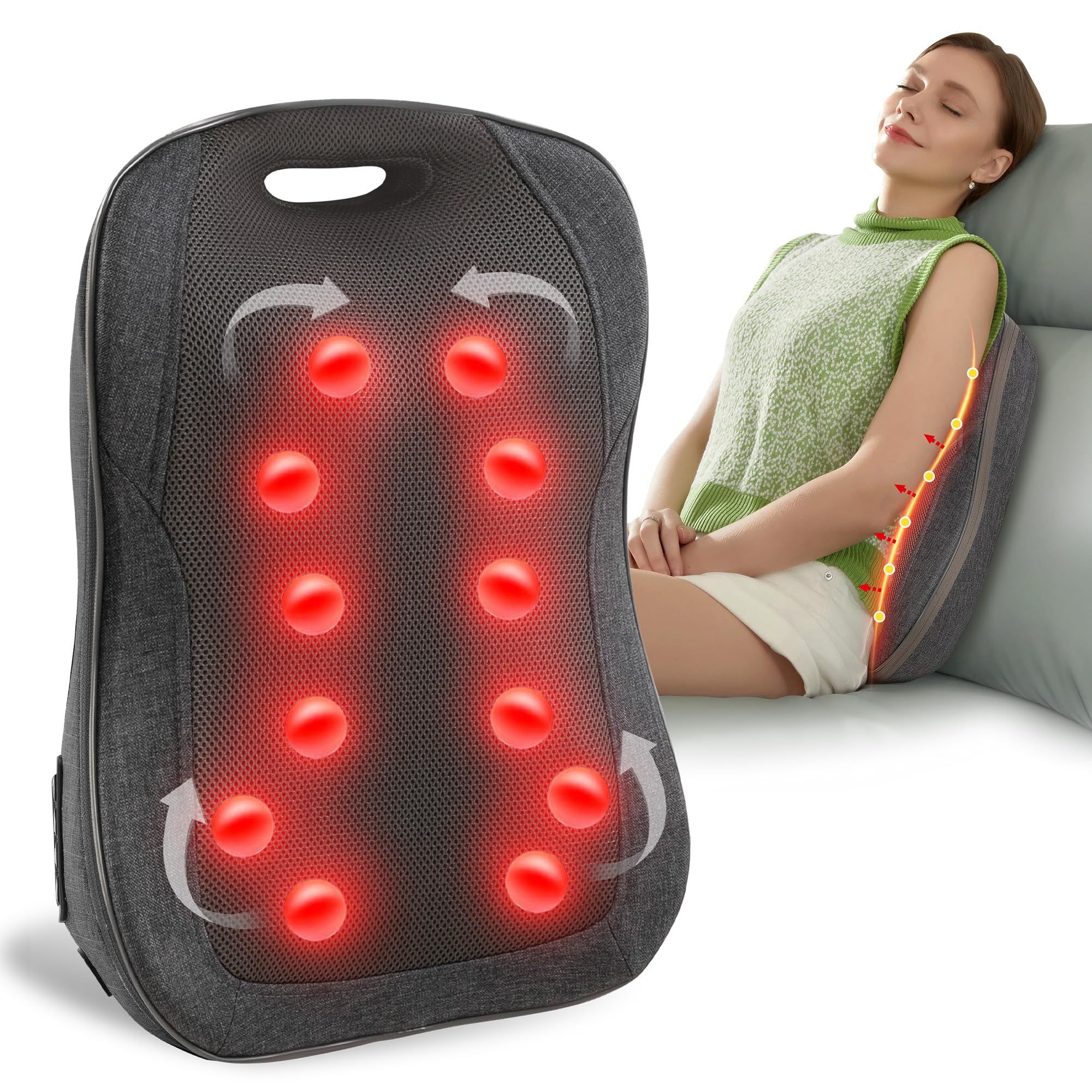 CooCoCo 14"×19" Shiatsu Back Massager with Heat, Fathers Day Birthday ...