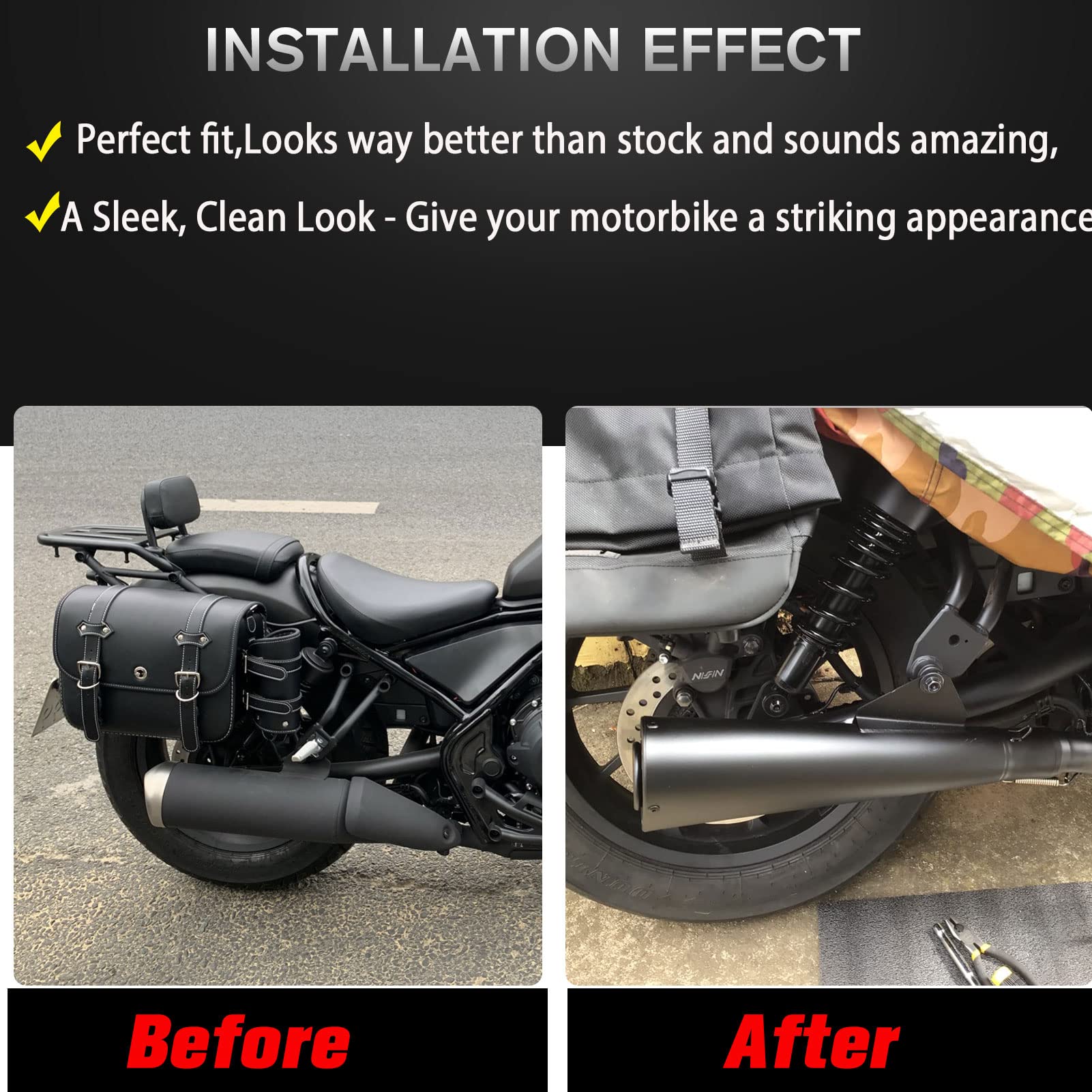 Mua Midimttop Motorcycle Stainless Steel Full Complete System Exhaust Muffler Pipe Header & Mid ...