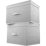 Tebery Set of 2 Storage Boxes || Size: 38 x 25 x 25 CM, Cotton Fabric ...