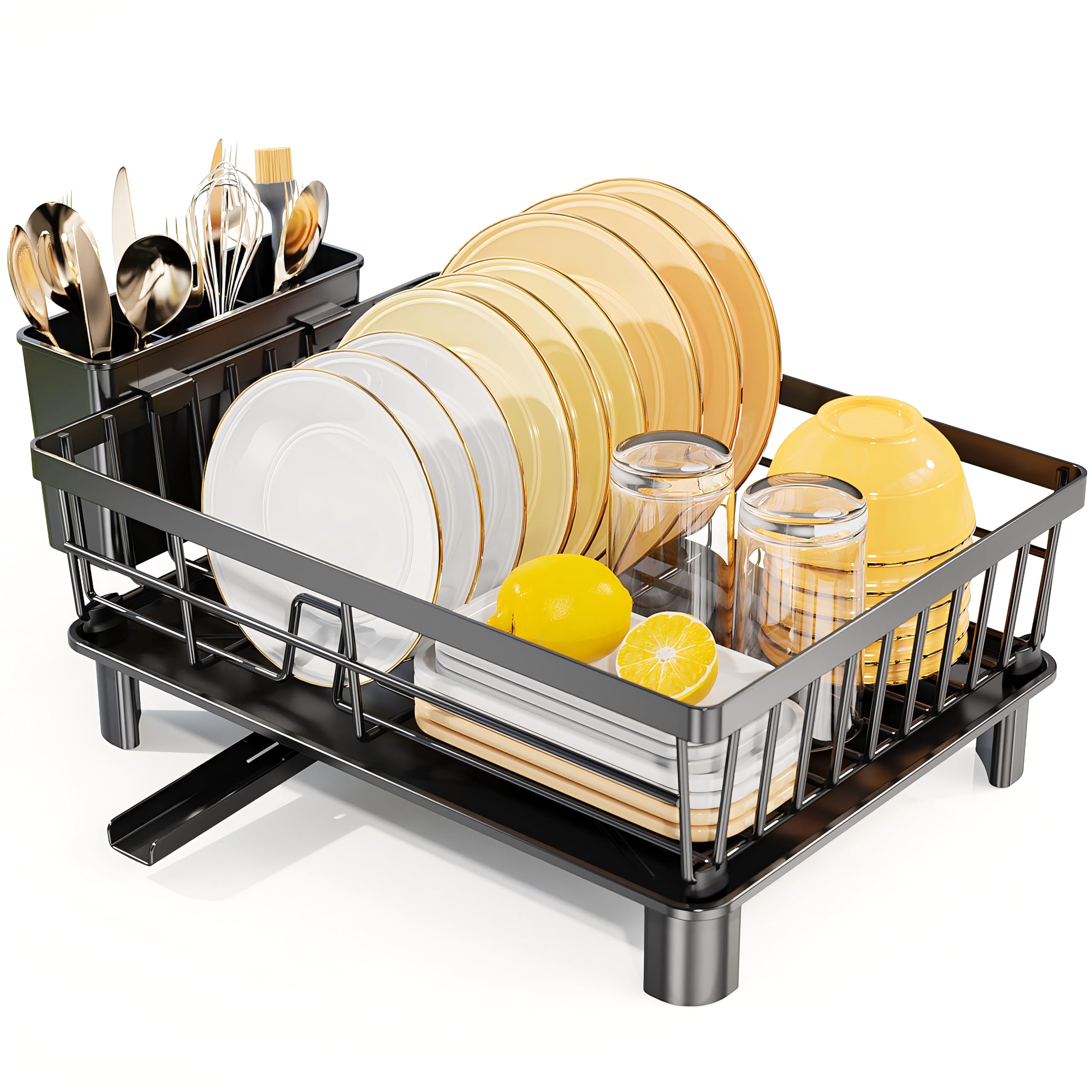 LIONONLY Dish Drying Rack with Drainboard, Stainless Steel Dish Rack ...