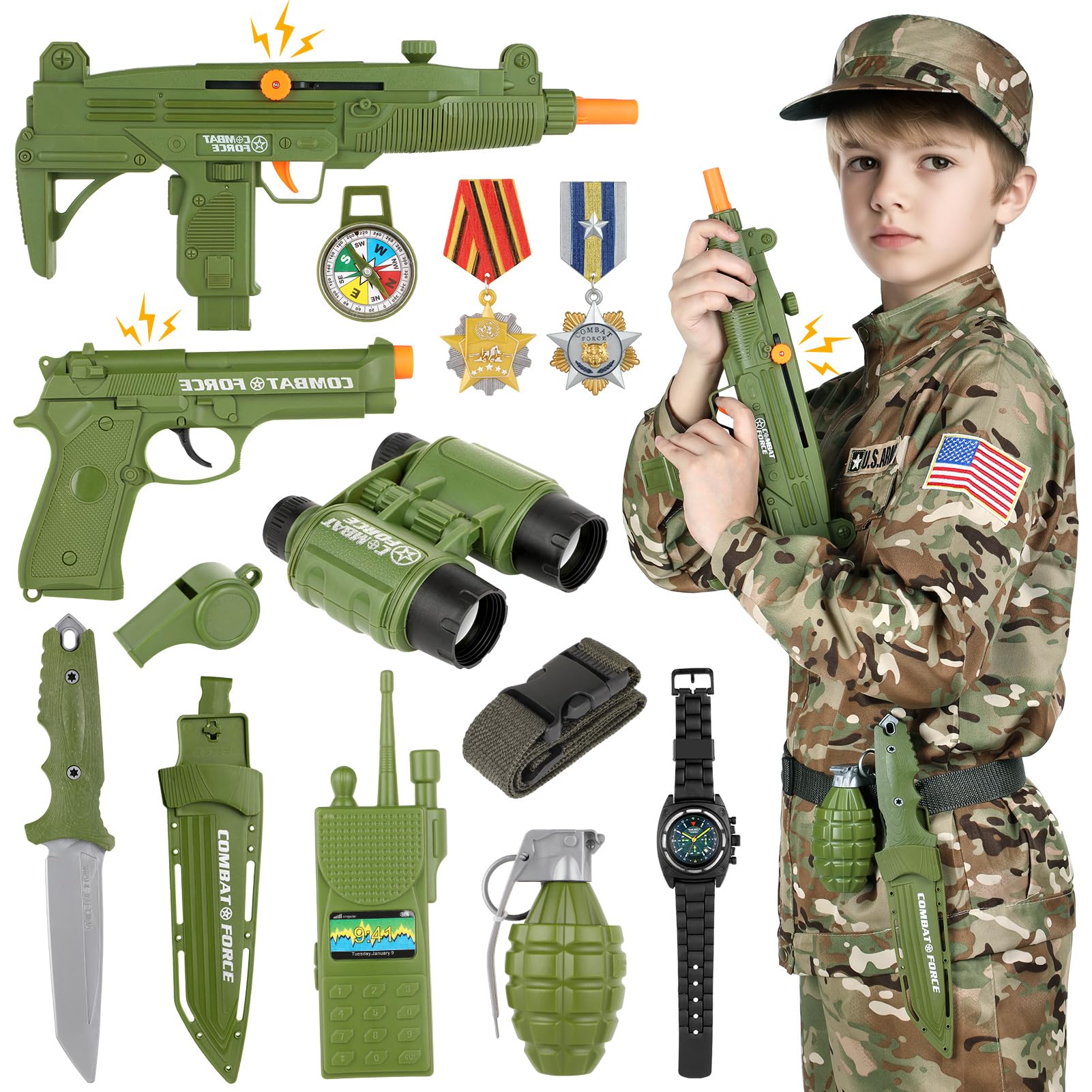 GIFTINBOX Army Costume for Kids,Soldier Halloween Costumes Boys Kids ...