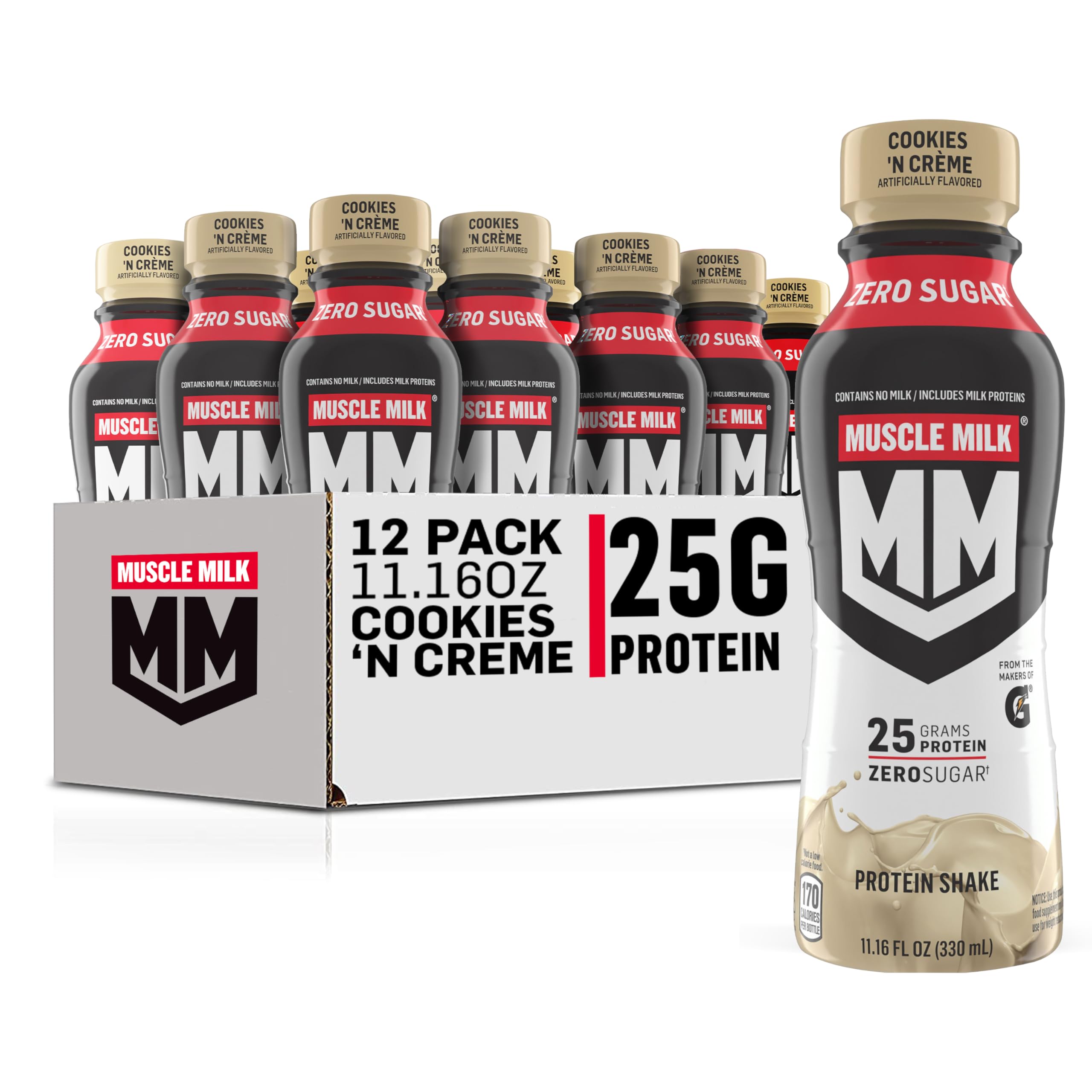 Muscle Milk Genuine Protein Shake, Cookies and Creme, 25g Protein, 11. ...
