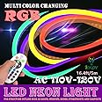 Amazon.com : LED NEON Light, IEKOV™ AC 110-120V Flexible RGB LED Neon ...