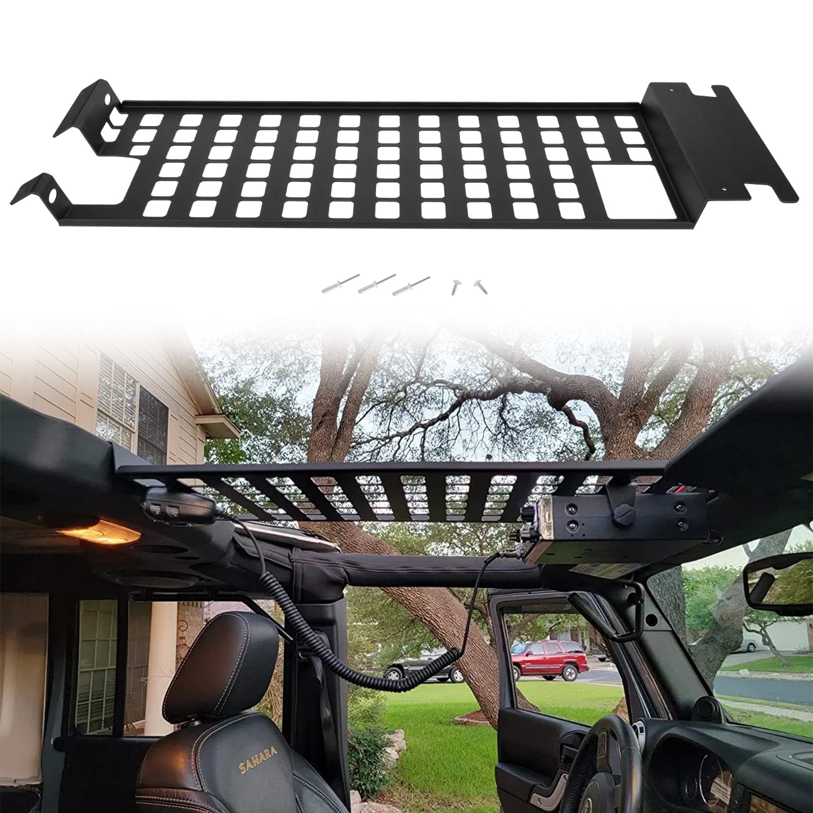 Top Roof Rack Cargo Hard Top Molle Panel for Jeep Wrangler JK 2007-2018 ...