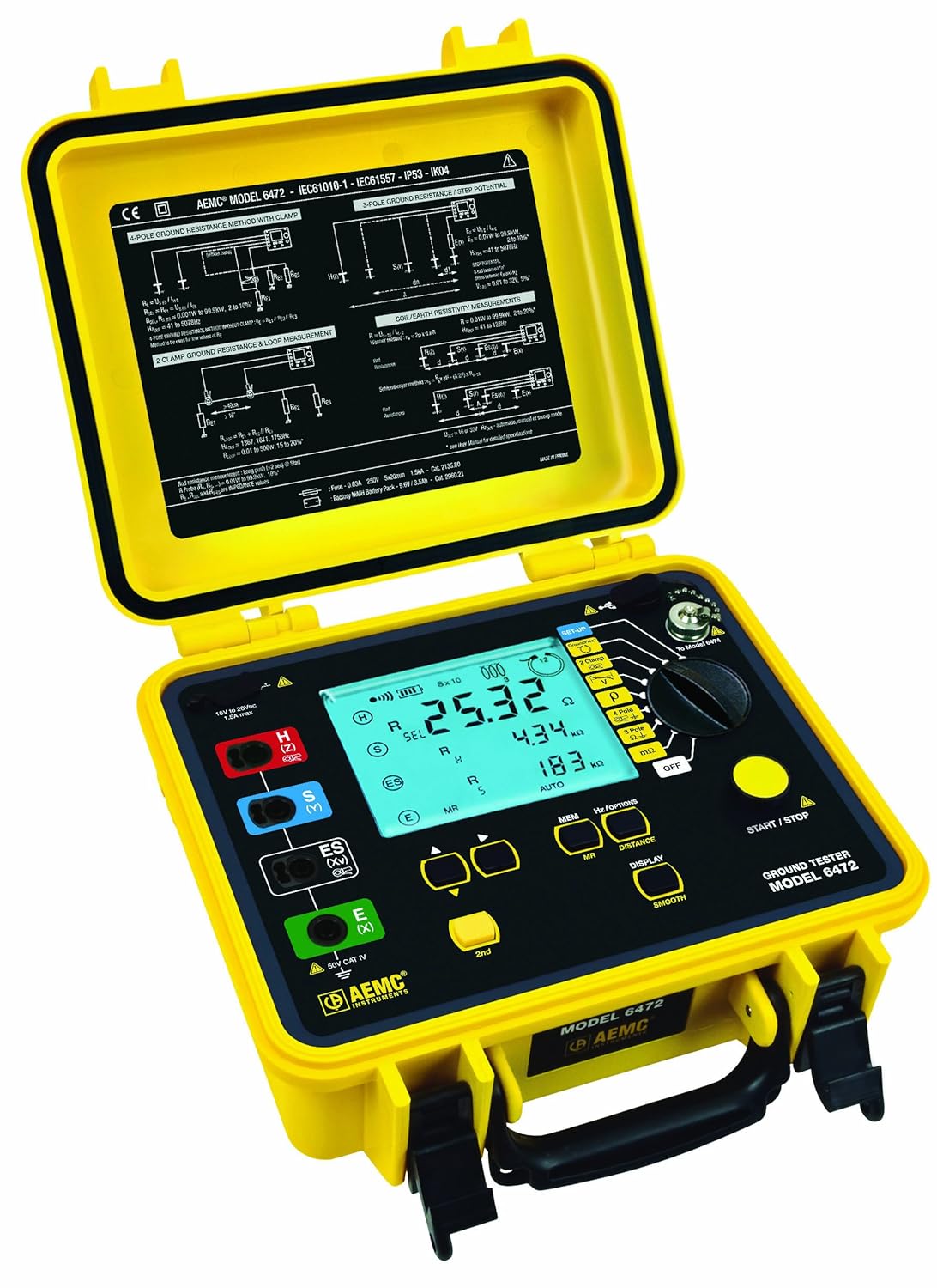 AEMC 6472 Multi-Function Digital Ground Tester Kit, 99.99 Kilohms ...