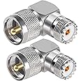 Amazon.com: TUOLNK 2PCS UHF PL259 Right Angle 90 Degree Coax Adapter, SO239 Male PL259 to Female ...