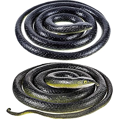 Buy 2 Pieces Large Rubber Snakes Realistic Fake Snakes 51 Inches and 47 ...